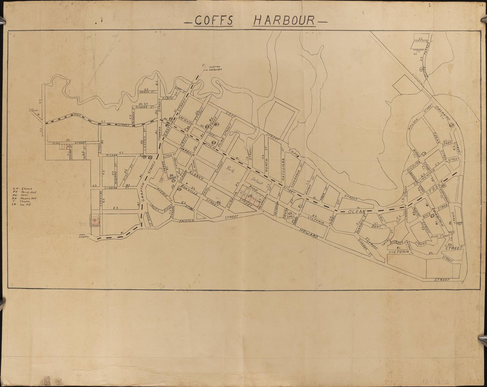 Hand-drawn map of Coffs Harbour | Coffs Collections